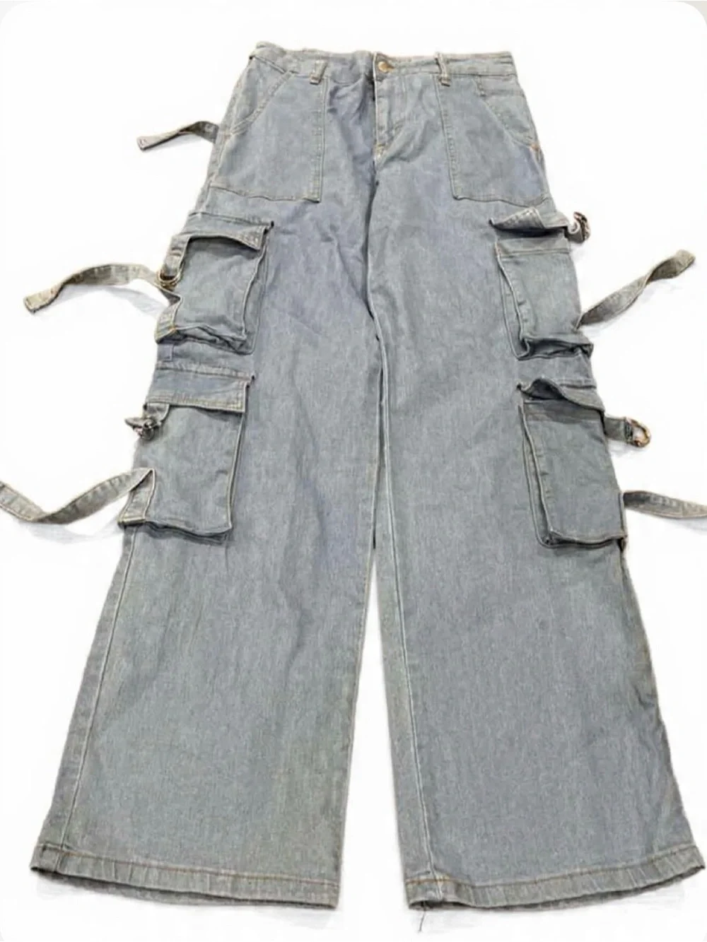 Daisy | Jeans | Daisy Wide Leg Cargo Jeans In Light Blue | Poshmark